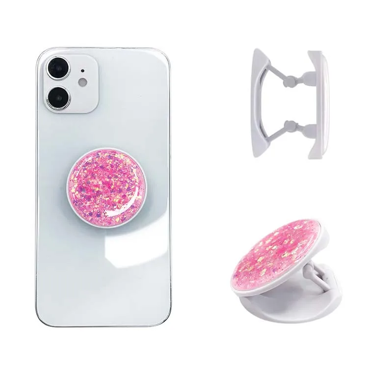 New Arrival Clear Bling Resin Round Phone Holder Popular Popping Phone ...