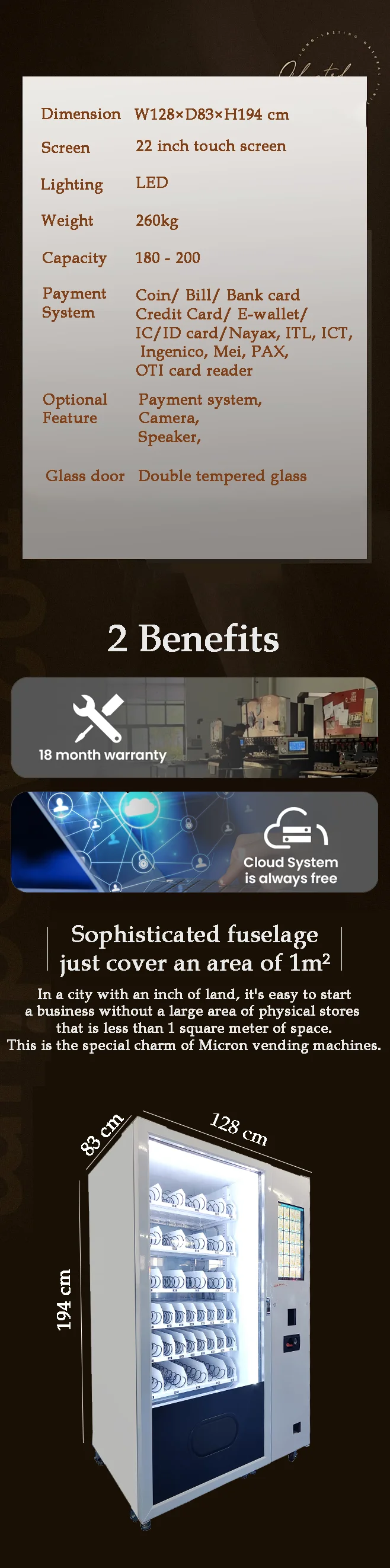 Micron Self Service Stationery Book Vending Machine for Libraries