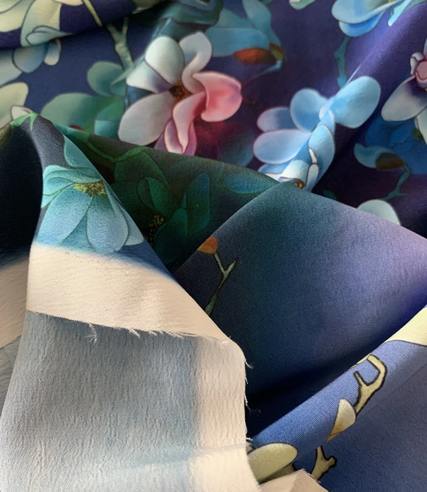 Polyester Koshibo Crepe Digital Custom Big Flowers More Color Printing ...