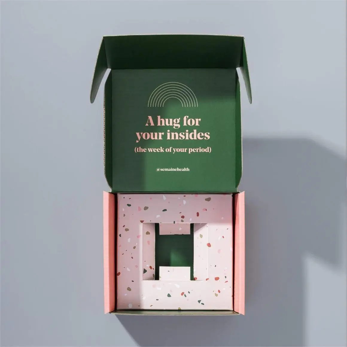 Custom Logo Pink Color Cosmetic Corrugated Packaging