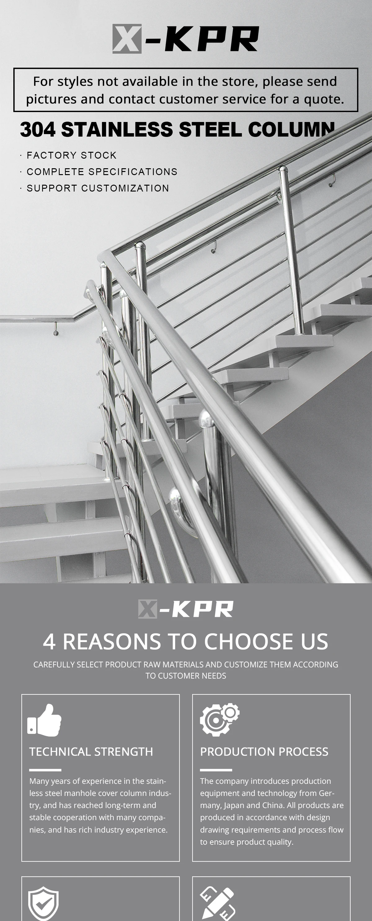 Exterior Inox Stair Railing System 304/316 Stainless Steel Staircase ...