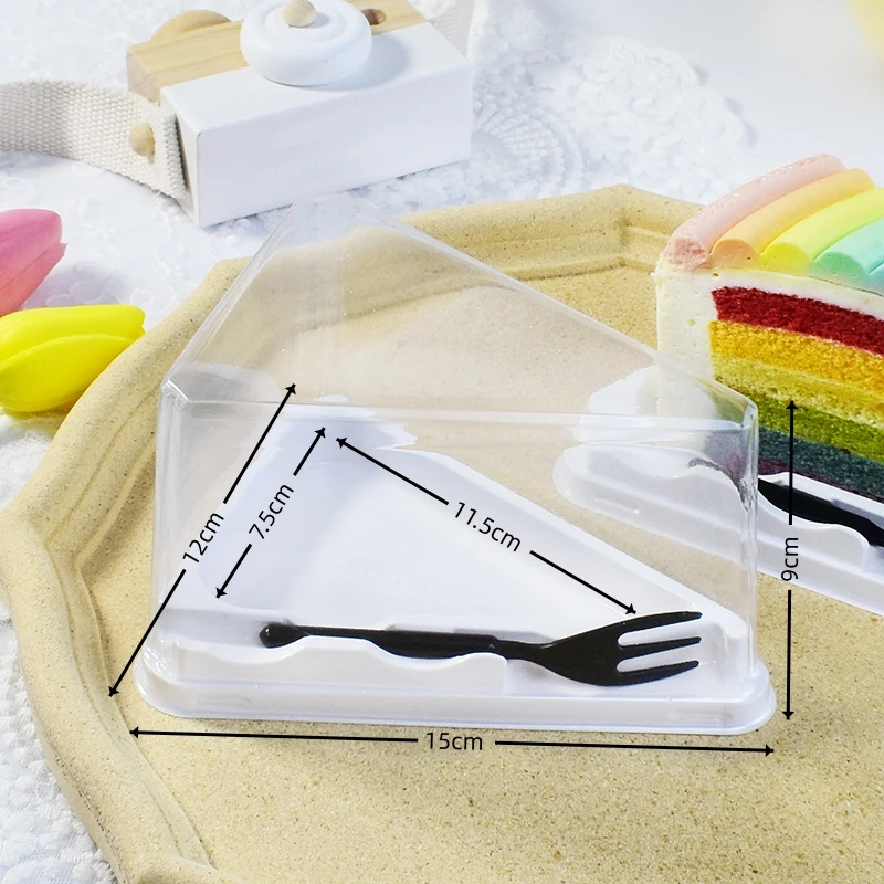 Clear Plastic Take-Away Triangle Cake Cheese Food Sandwich Container ...
