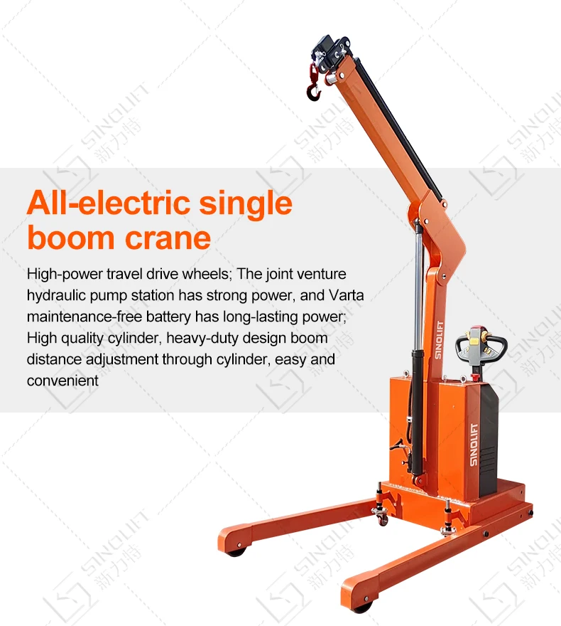 SINOLIFT YLE01 Mini Hydraulic Crane - 1 Ton Lifting Power
