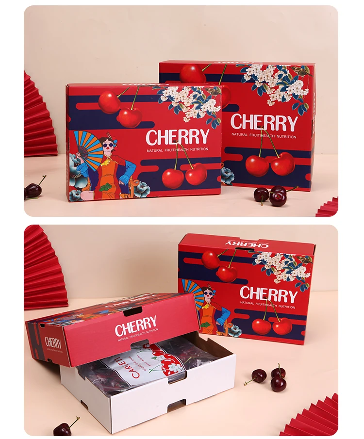 Custom 1kg Paper Gift Fruit Packing Boxes for Cherry Packaging Box ...