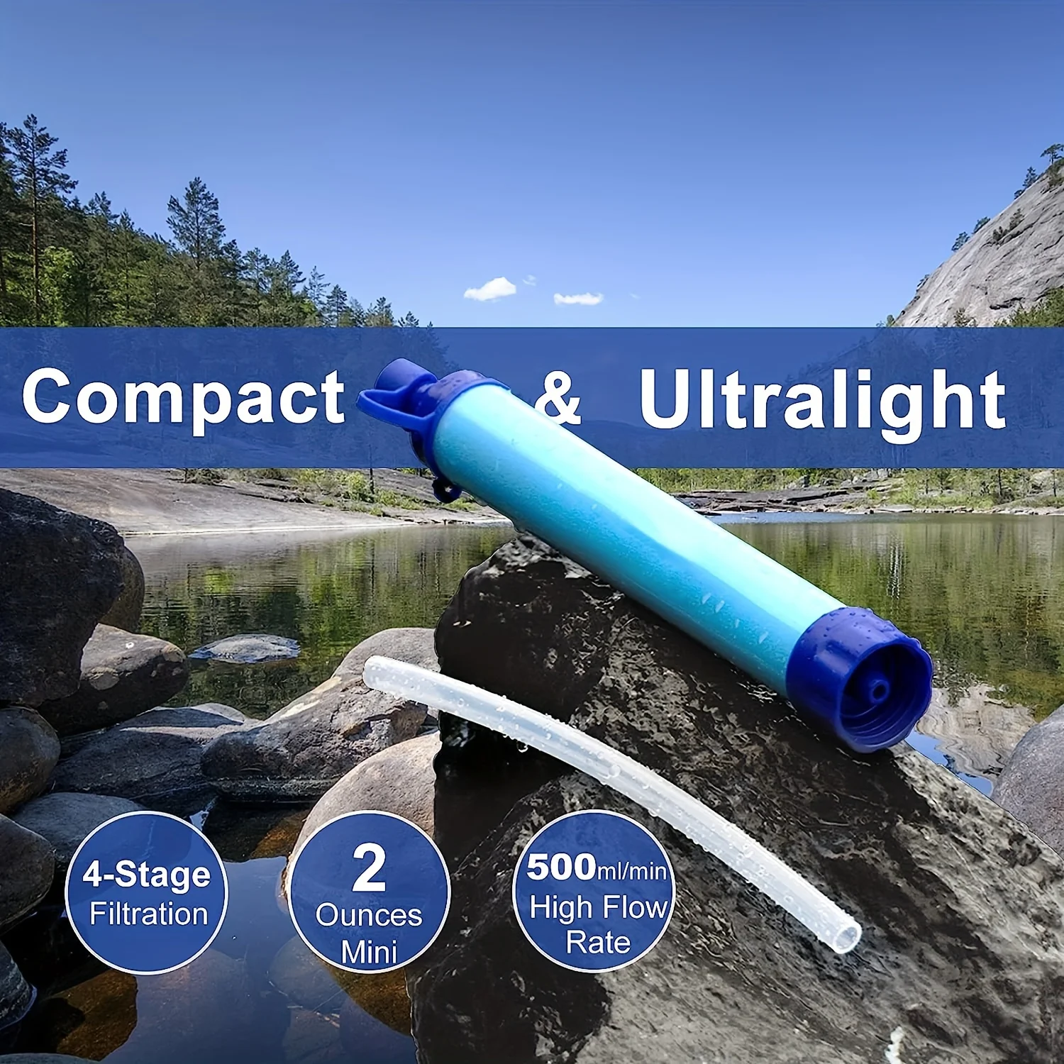 Lightweight Outdoor Water Filter Straw Filtration System Personal ...