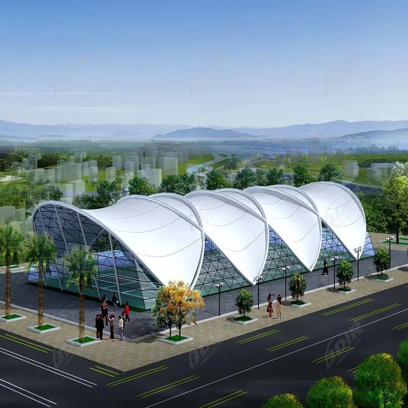 Multi-Use Badminton Court Roof Cover Canopy PVDF PTFE ETFE Tensile ...
