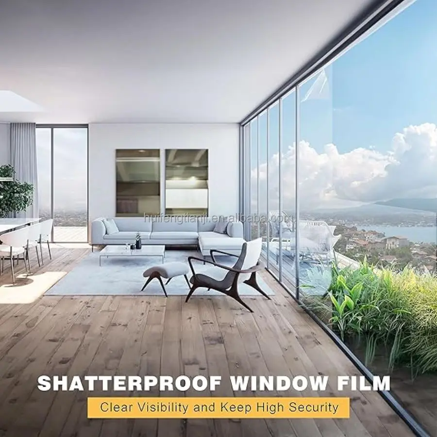 Transparent Clear Explosion Proof 2mil Safety Security Film For Glass ...