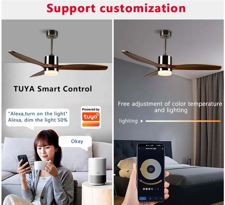 Modern Remote Control Fan Lamp Living Room Bedroom Decorative Ceiling ...