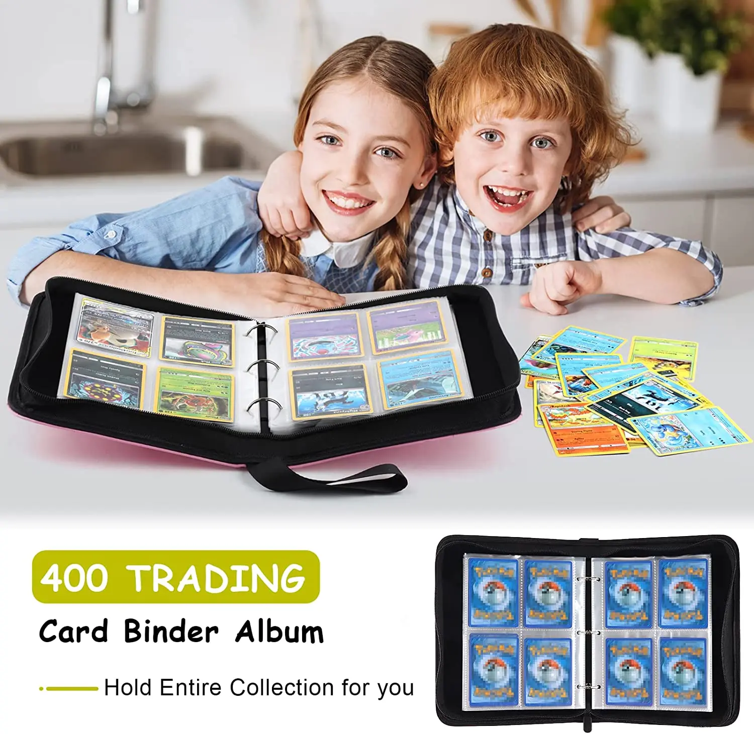 Pokmon Card Binder 4 Pocket Card Collector Album, with 50 Removable ...