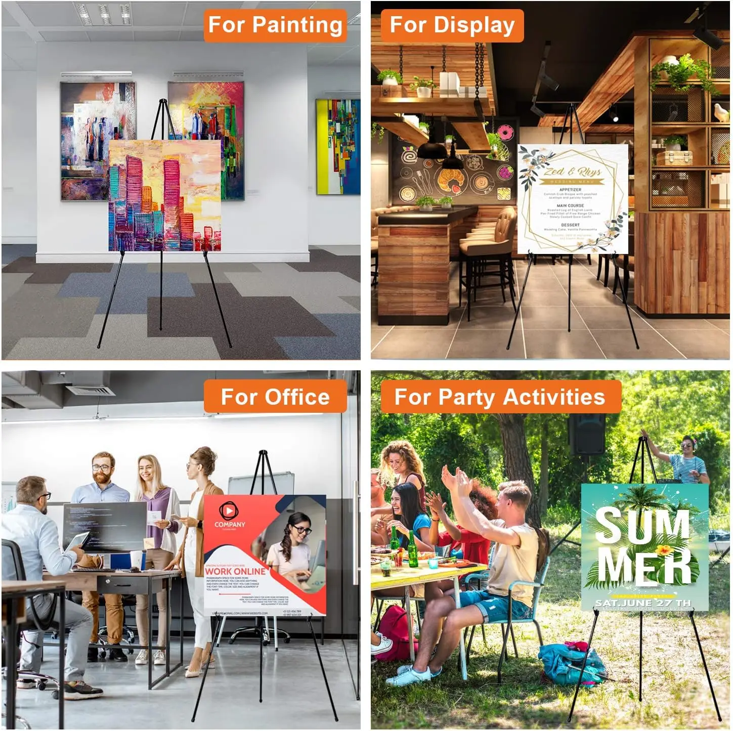 Folding Easel Stand For Display Adjustable Poster Easel For Arts ...