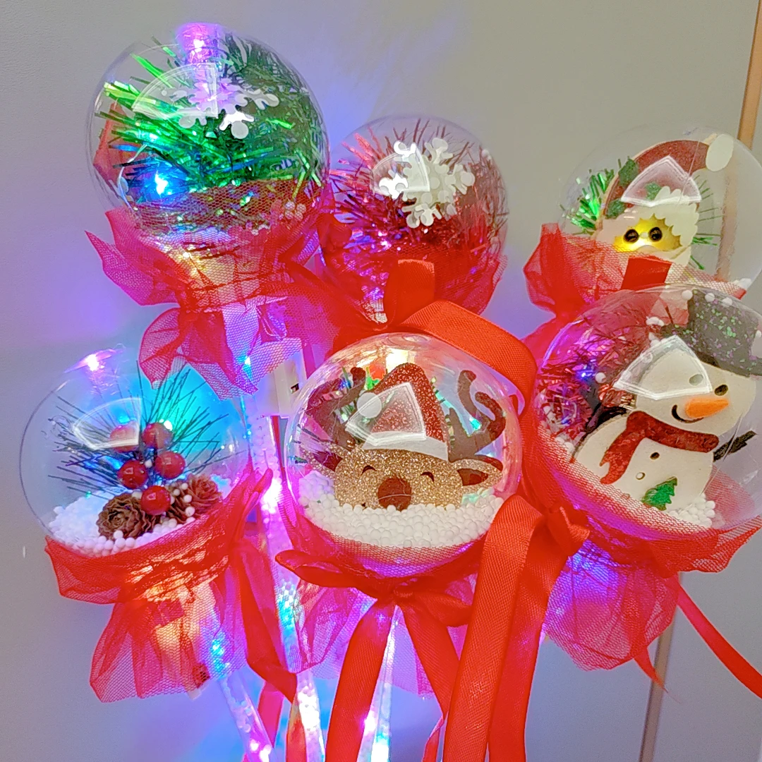 Wholesale Christmas Bobo Balloon Colorful Light up Transparent Bobo ...