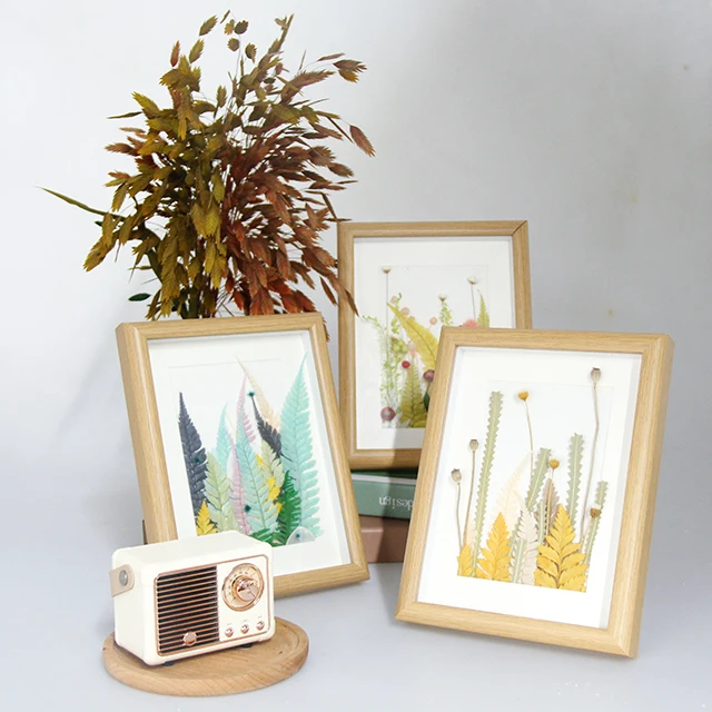 Preserved Flower Frame Display Frame Wood Sided Glass Vintage Artwork ...