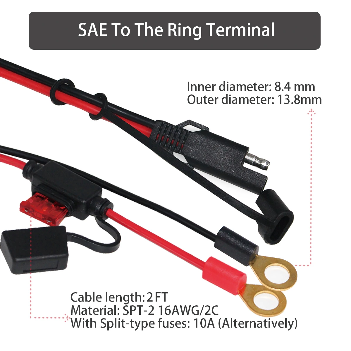12 Volt Sae 2 Pin Panel Sae Quick Connector Disconnect Plug 16Awg to ...