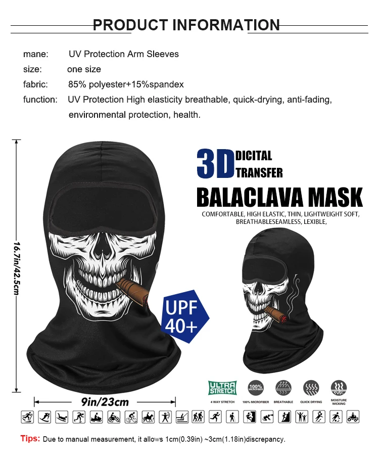 Custom Logo 3D Print Full Face Masks for Halloween Cosplay