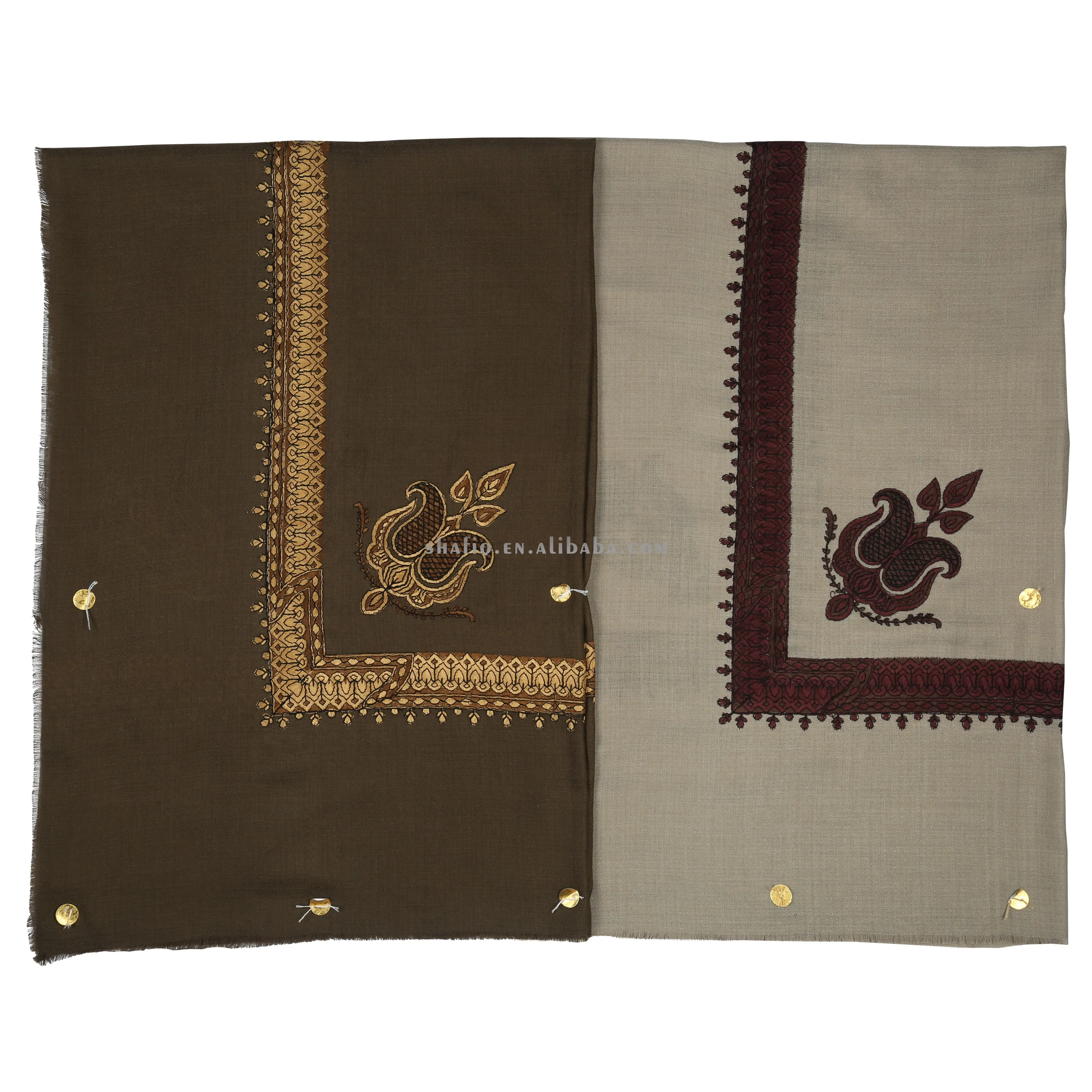 Yemen Saudi Men Embroidered Border Pashmina Shemagh Omani Masar Prayer ...