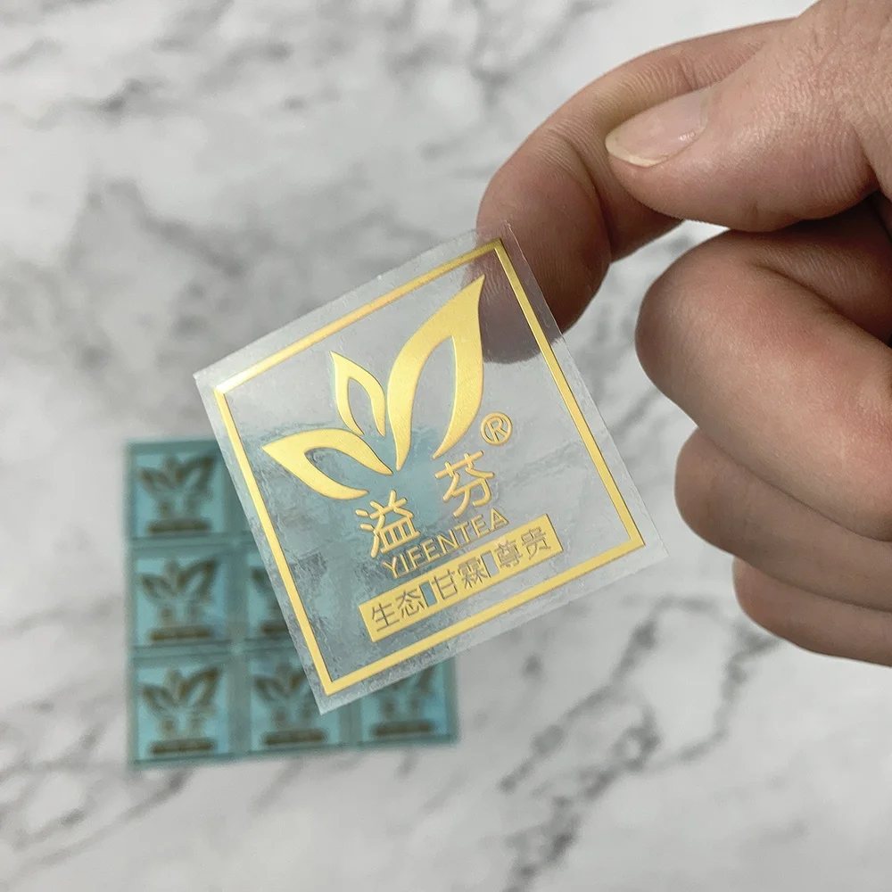 Custom Metal Gold Logo Sticker Transfer Glossy Professional Printing ...
