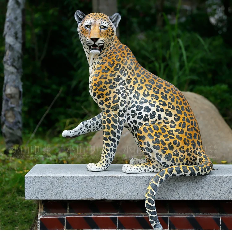 Life Size Cheetah Statue Simulation Leopard Large Fiberglass Giant ...