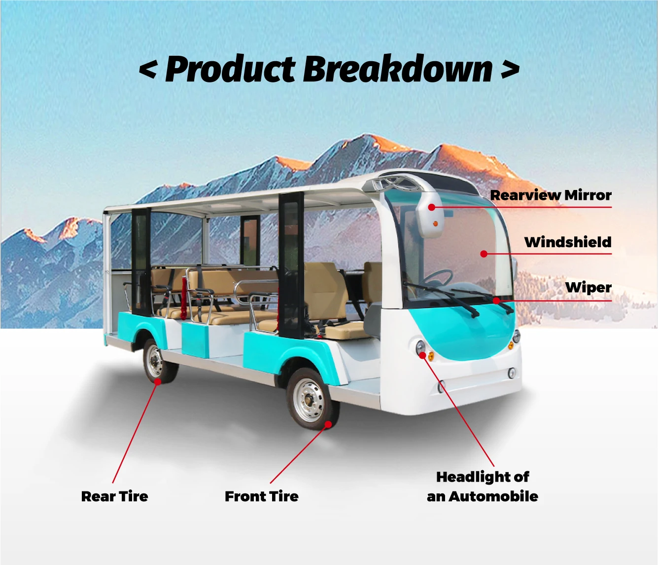 Electric Sightseeing Buses and Cars for Tourism Passengers