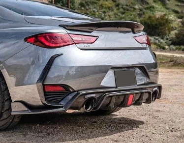 Carbon Fiber Fibre Rear Bumper Lip Diffuser With LED Fit for Infiniti ...