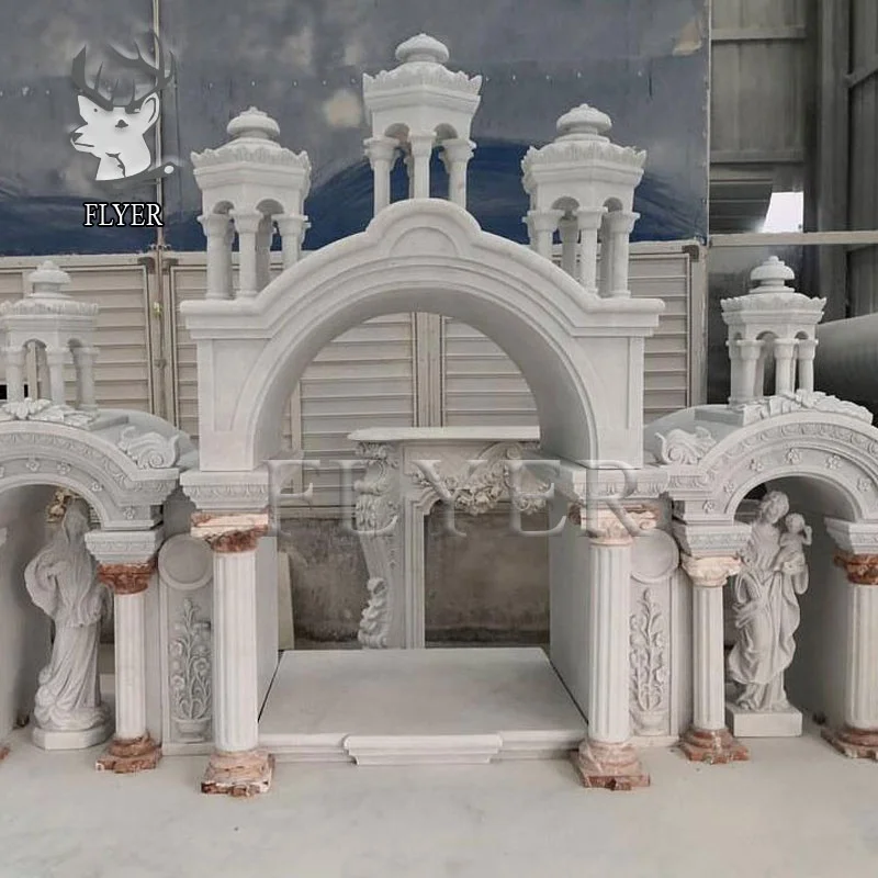 Hand Carved Christian White Marble Altar Table for Churches