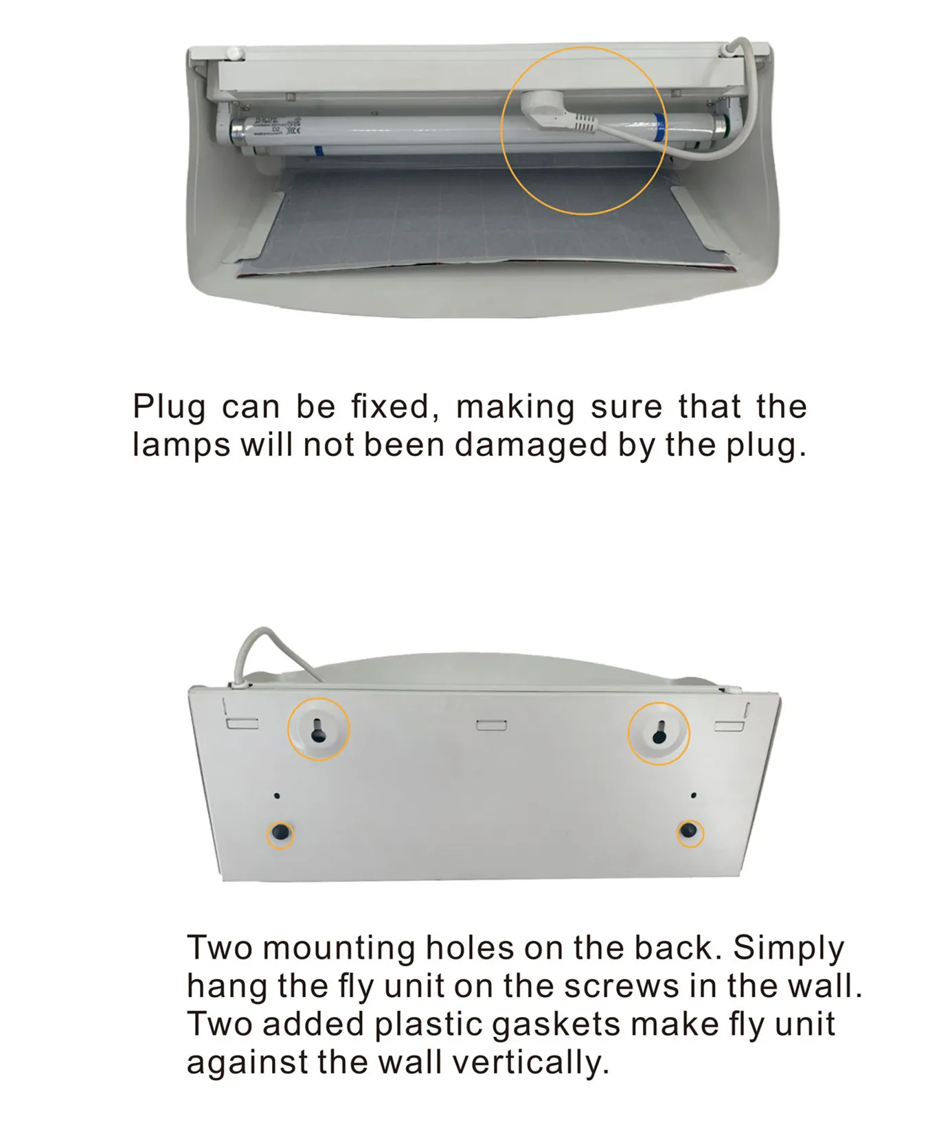 8w No Zapping Indoor Flying Insects Trap Fly Light Lamp With Glue Board ...