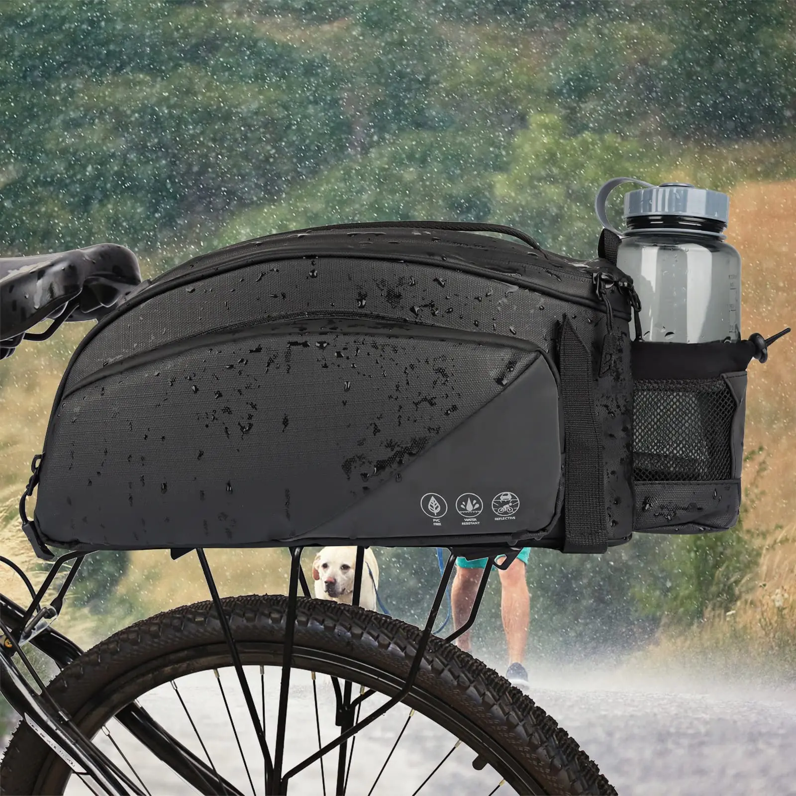 2023 Custom Bike Rack Bag 12l Bike Trunk Reflective Rear Bag Waterproof ...