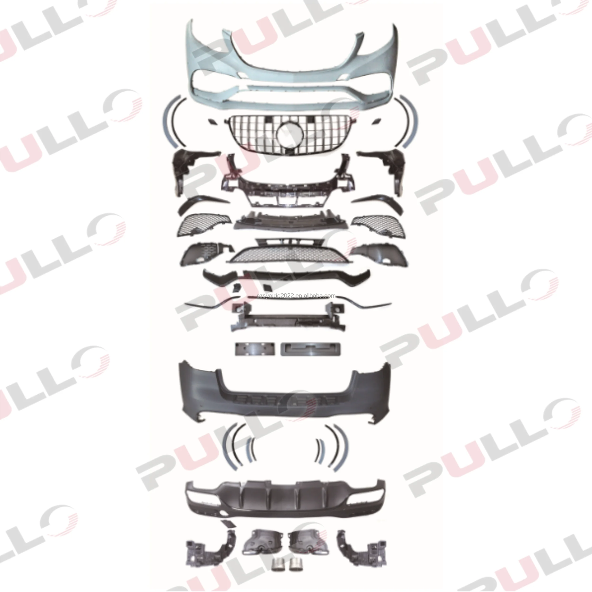Body Kit Include Front Bumper Assembly Rear Lip Exhaust For Mercedes ...