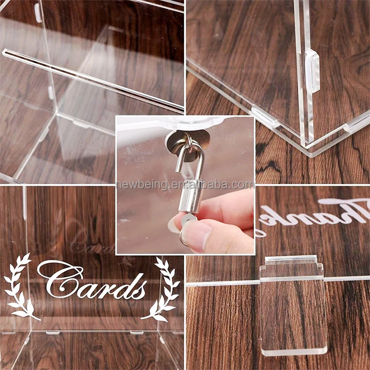 Wedding Gift Box Clear Acrylic Wedding Card Box Acrylic Box Card ...