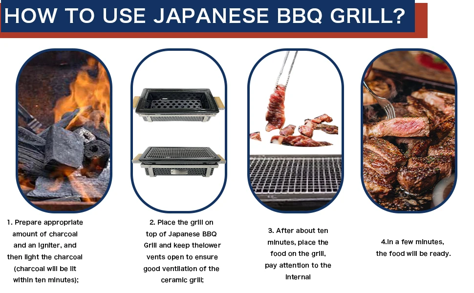 Auplex Japanese Yakiniku Yakitori BBQ Grill - Portable & Durable