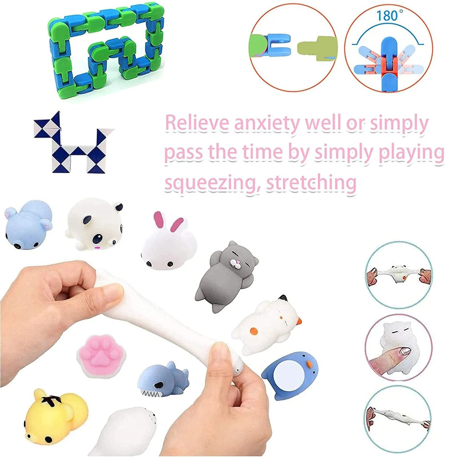 Various Tubes Sensory Fidget Toys Finger Decompression Stretch Pipe ...