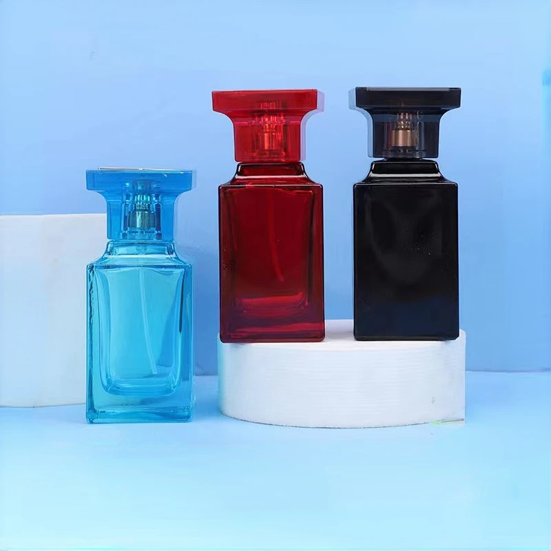 50ml Blue Premium Square Glass Perfume Bottle Luxury Perfume Empty ...