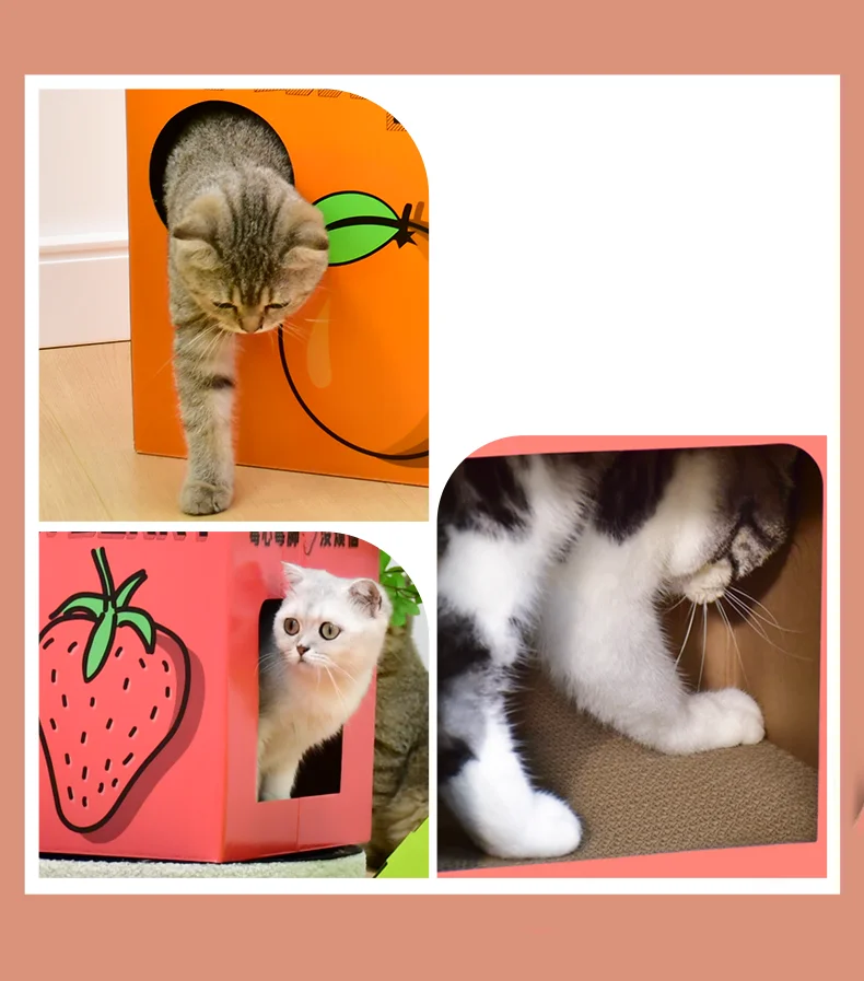 DEKU Cardboard Cat Box - Sustainable Playhouse & Scratcher