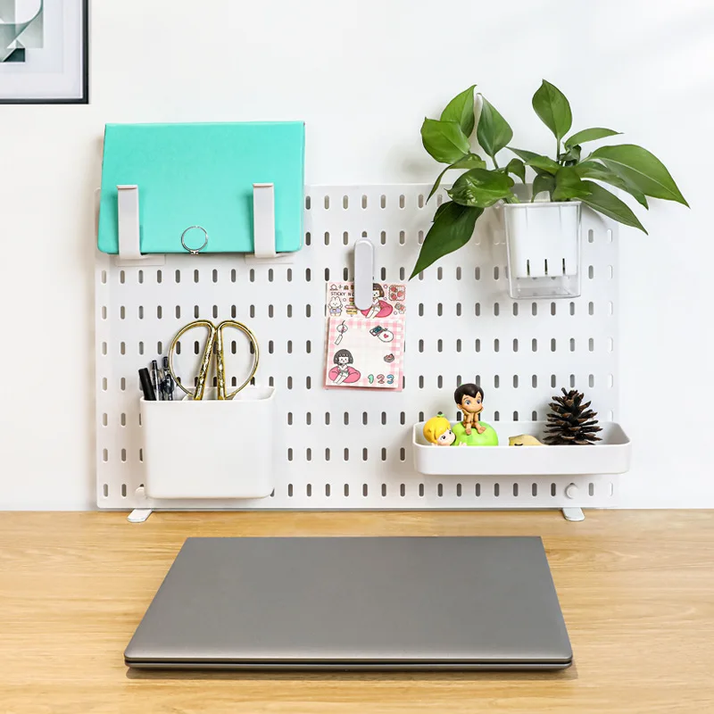Office Home Standing Desk Pegboard Organizers Shelf Stationery Storage ...