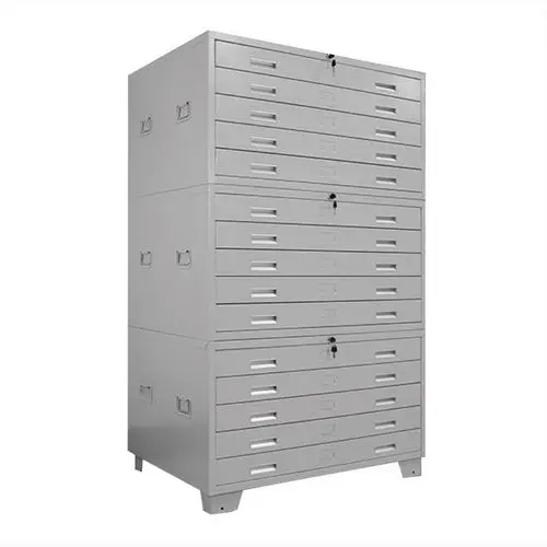 Mobile Map Storage Rack - Durable & Adjustable Filing System