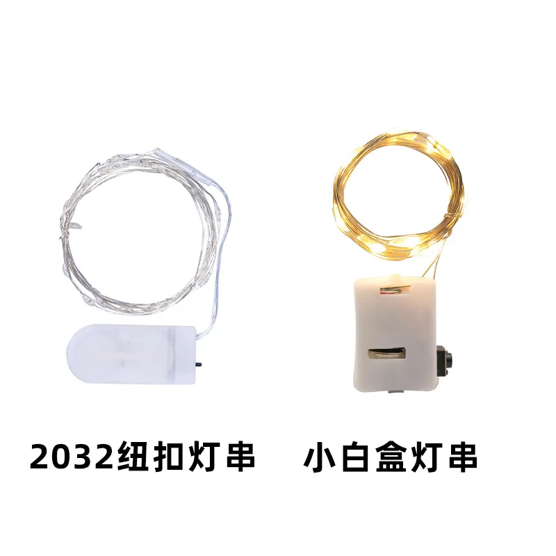 1M 10LED CR2032 Battery LED Fairy Copper Wire Micro String Light for Bedroom Christmas Parties ...