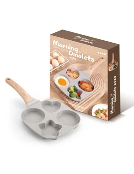 Multifunctional Frying Pan Double Bottom Four Holes Non Stick Pot Egg ...