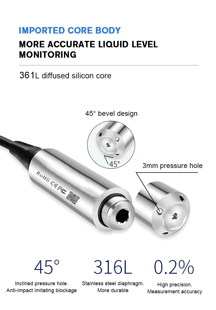 Oem Water Level Sensor 4-20ma Fuel Level Monitoring Fuel Tank Level ...