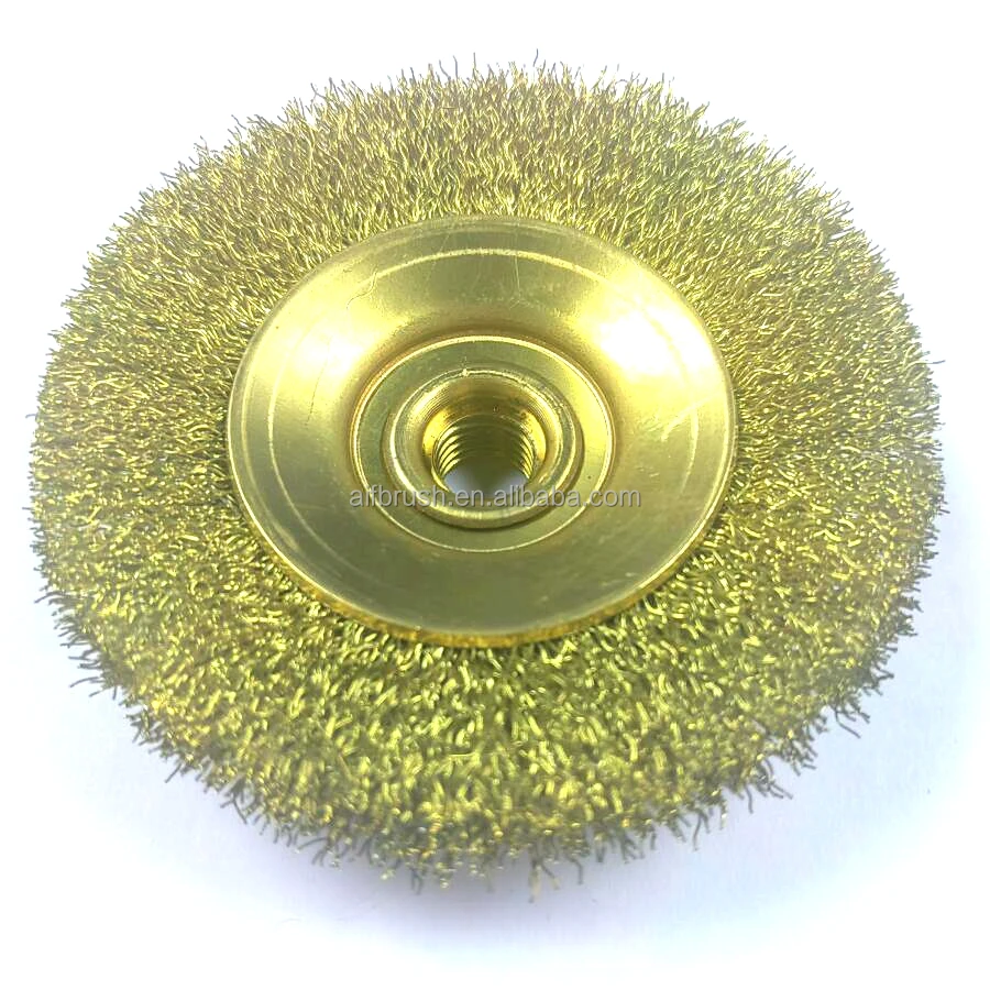 Safe Working Non Sparking 100mm X M14 Crimped All Brass Wire Bevel ...