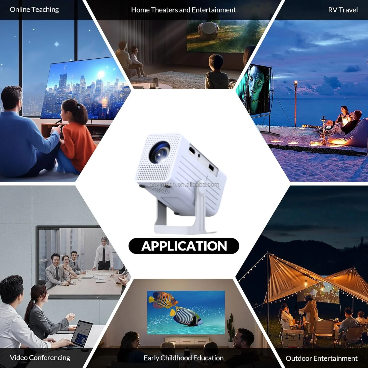 4K Mini Portable Home Theater Smart Projectors Video Android Projecteur ...