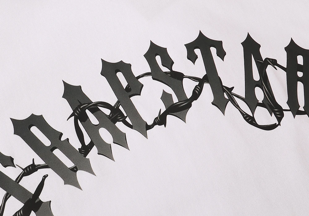 Niche Brand Trapstar Barbed Wire Arch Tee Letters Hd Printed Double ...
