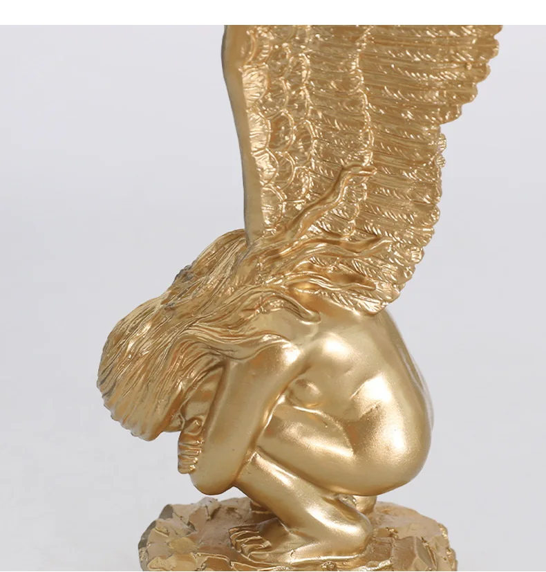 Angel Resin Sculpture With Long Wings Symbolizing Remembrance And ...