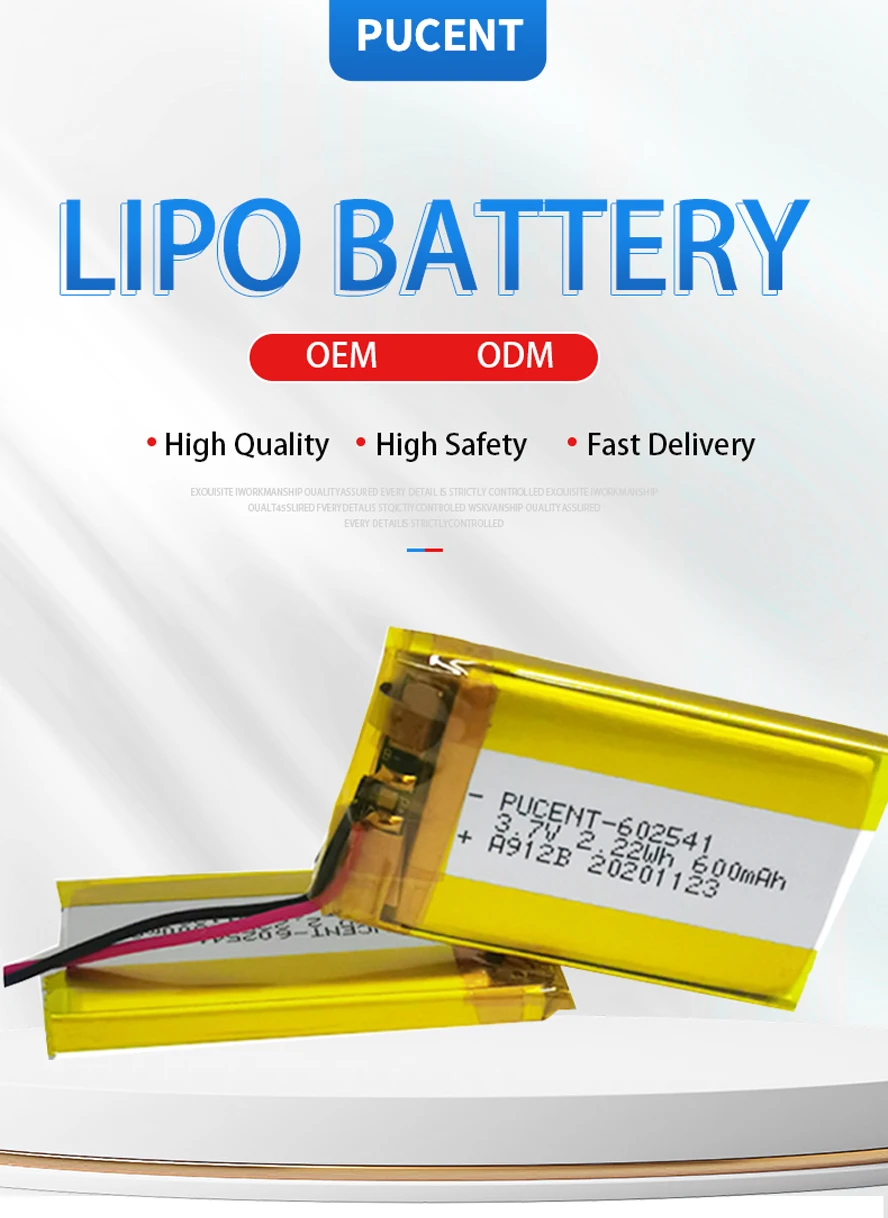 Oem Odm Rechargeable 3.7v 1000mah Flat Lithium Polymer Battery Pouch ...
