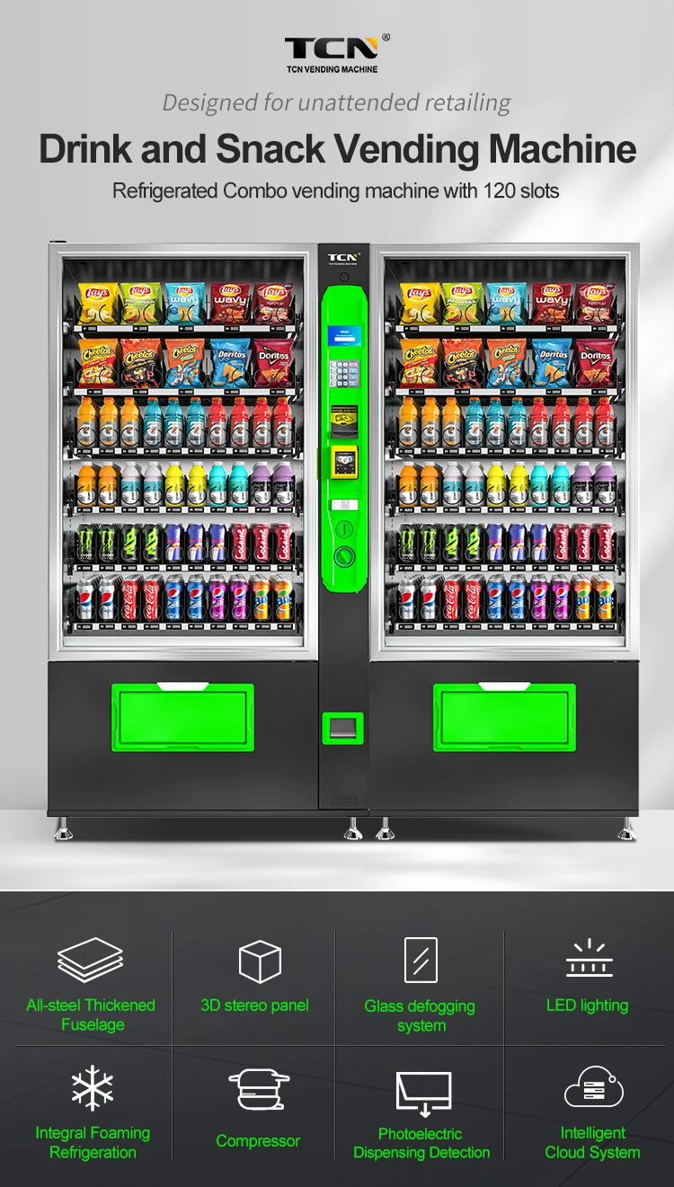 TCN Large Vending Machine Combo Snack and Drink Vending Machine Popular Use