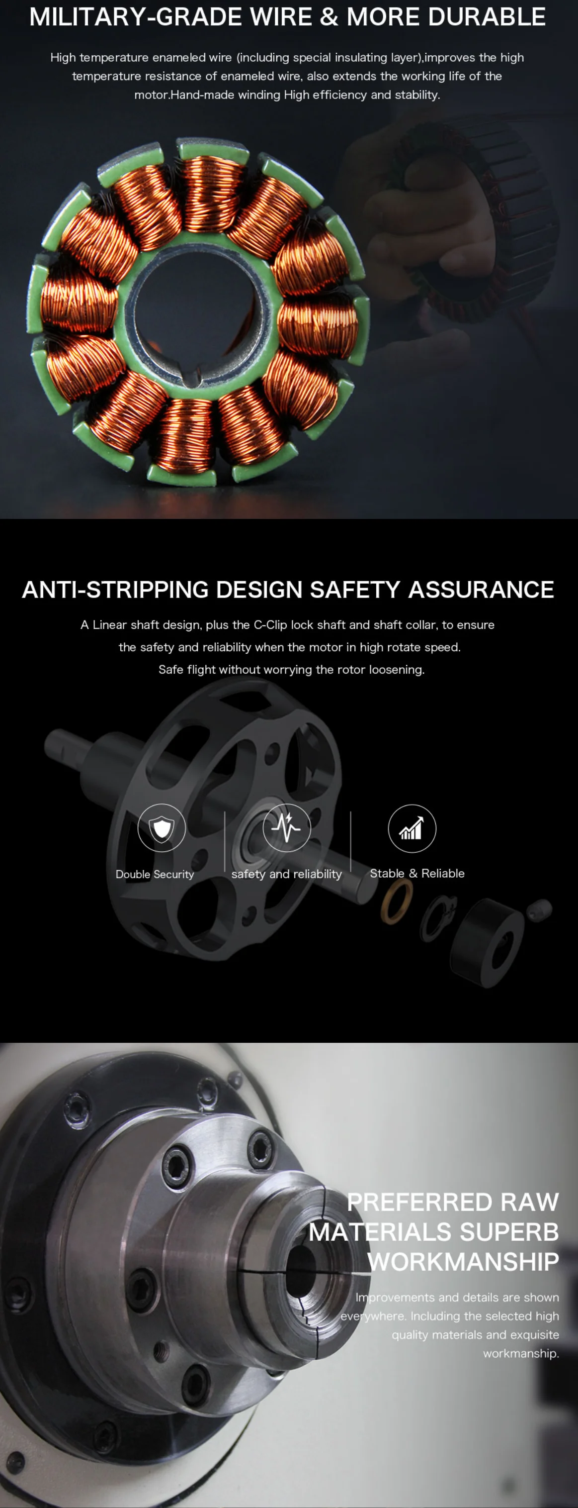 T-motor At4130 Kv230 Kv300 Kv450 Long Shaft High-power Brushless Motor ...