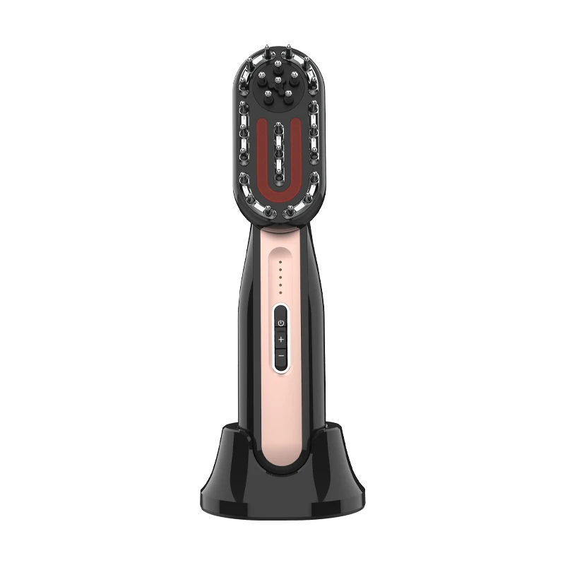 New Design 3 in 1 Smart EMS Vibration Head Massage Comb Red Blue Light ...