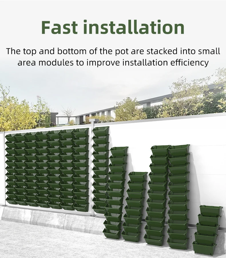 Forest Box Vertical Green Wall Planter With Drip Irrigation – Stackable ...