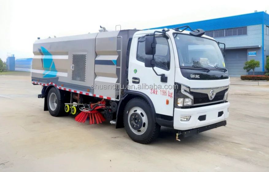 Road Sweeper Dongfeng Large Road Sweeper Vacuum Water Washing Sweeper ...