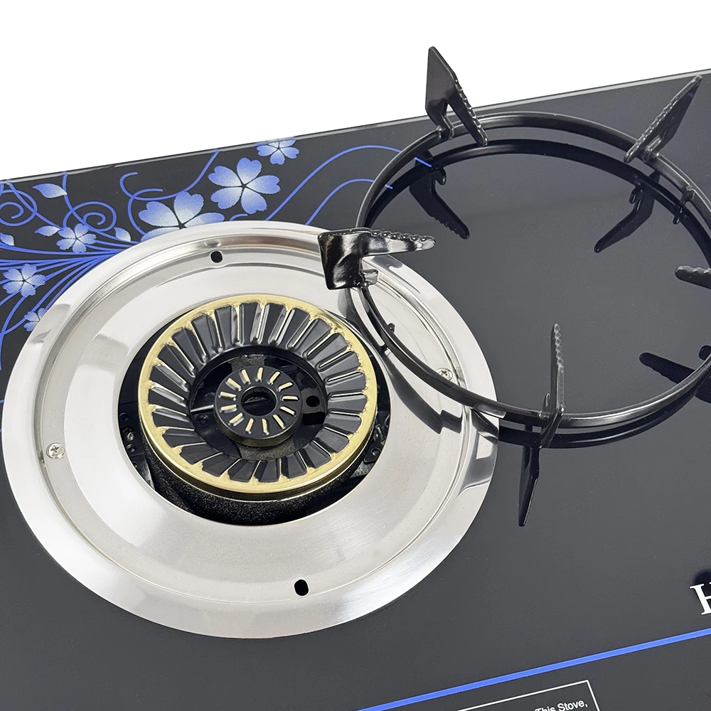 Ridax Tempered Glass Top 2 Burner Gas Stove Free Standing Gas Cooker ...