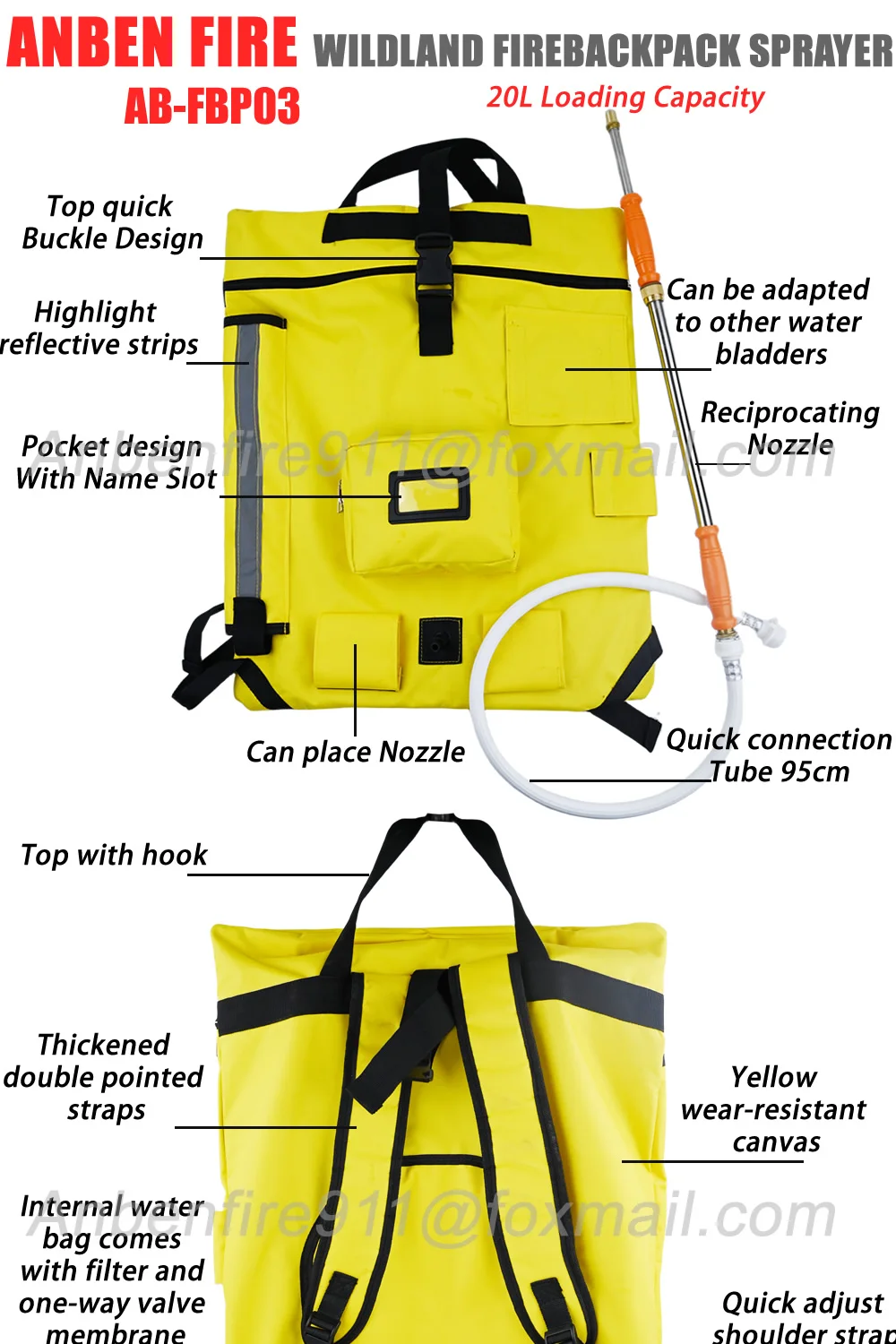 ANBEN FIRE 2024 - Wildland Backpack Fire Pump for Forest Fighting