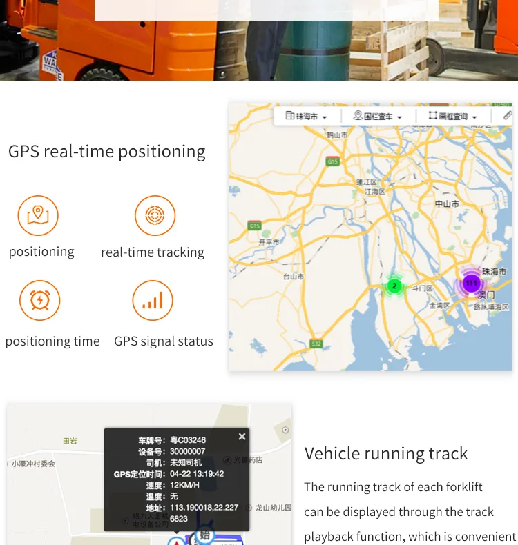 Forklift Pedestrian Safety Fleet Management System 4g Gps Wifi Function ...
